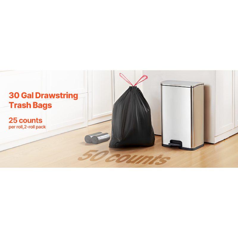 fathersdaygift VEVOR Drawstring Trash Bags, 30 Gallon 50 Count Tall ...