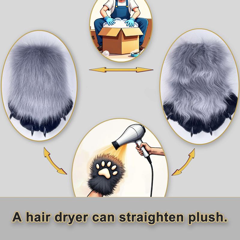 Cat Fox Paw Gloves For Fur Costume Role Play - Furry Animal Cosplay ...