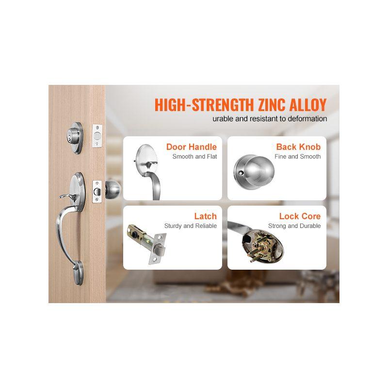 Summervibes VEVOR Front Door Handle and Deadbolt Set, Satin Nickel ...