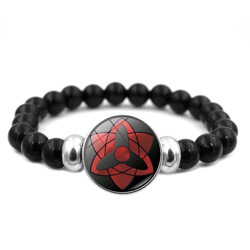 Naruto Mangekyo Sharingan Bracelets Unisex Black Bead String Stretch ...