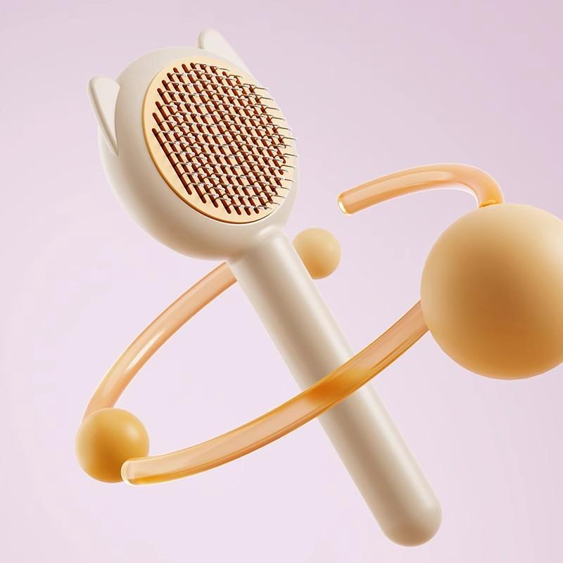 Pet Brush Comb, Self-Cleaning Detangling Brush for Dogs and Cats, Easy ...