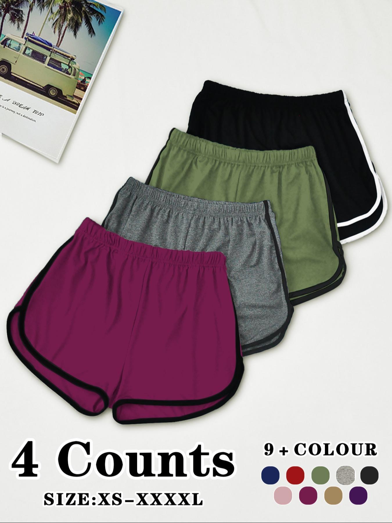 Women's Contrast Binding Elastic Waist Sleep Shorts, Soft Comfy ...