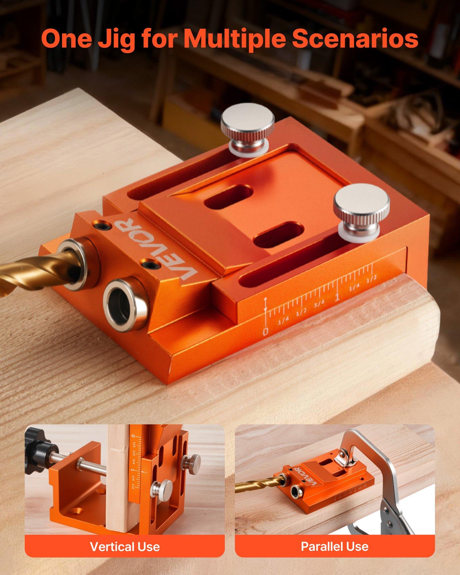 【FathersDayGift】 VEVOR Heavy Duty Pocket Hole Jig Tool Kit Set, 0.47-1. ...