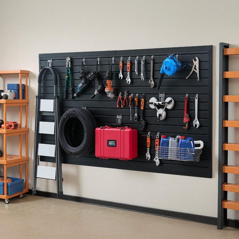 VEVOR Slat Wall Paneling, 2x 4 ft, PVC Garage Slatwall with Modular ...