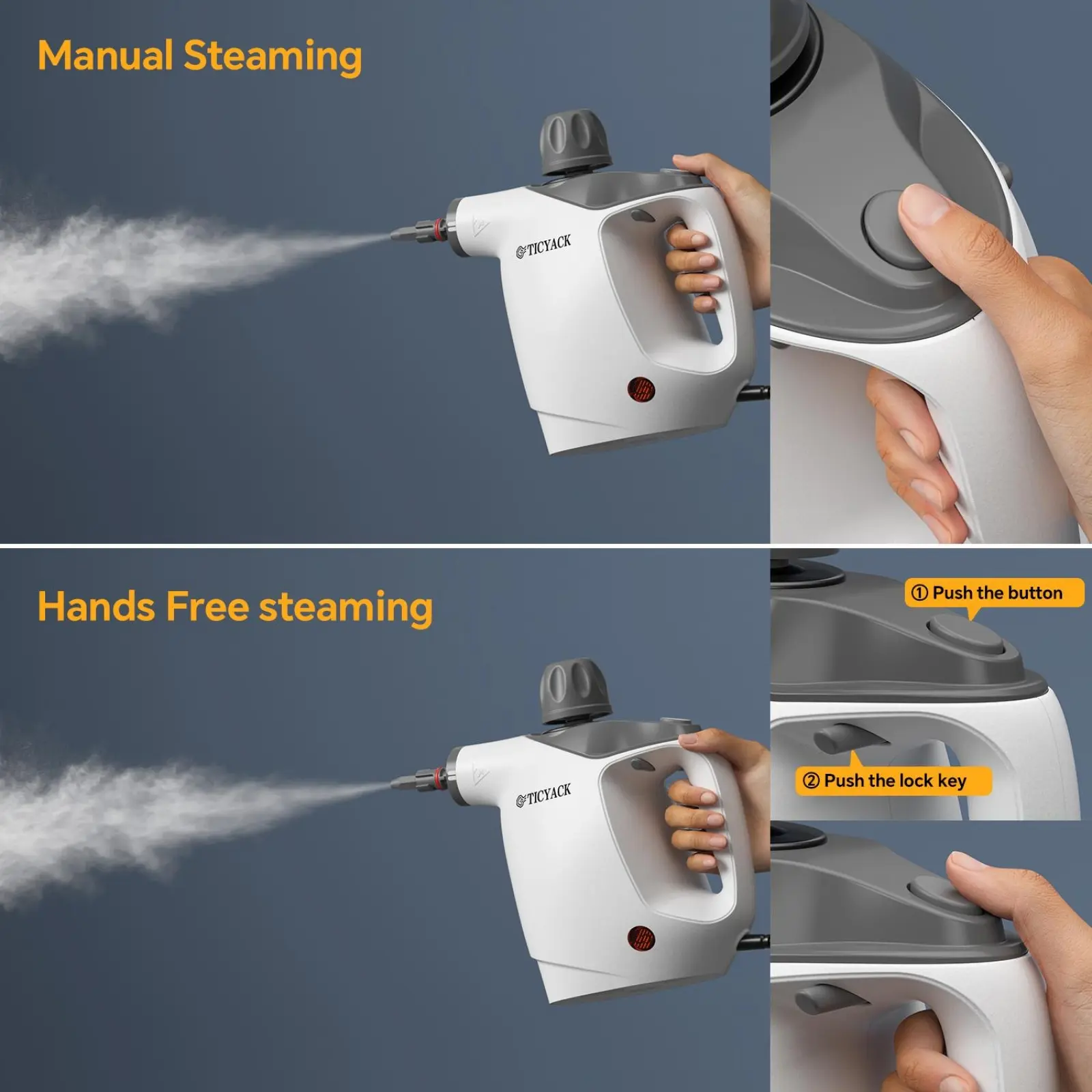 Handheld Steam Cleaner, Steam Cleaner with 16 PCS Accessory & Safety ...