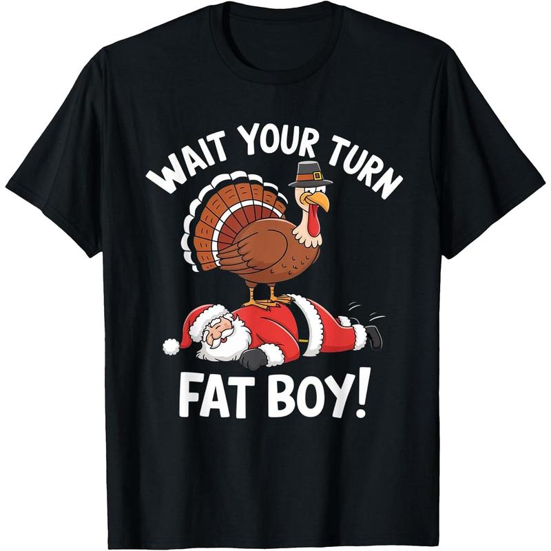 Funny Thanksgiving Christmas Turkey vs Santa for Men Women T-Shirt ...