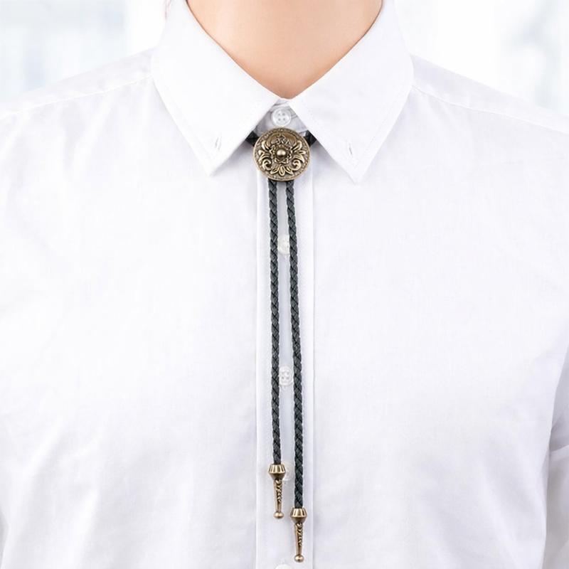 Vintage Western Bolo Tie for Men & Women, Rodeo Cowboy Leather Necktie ...