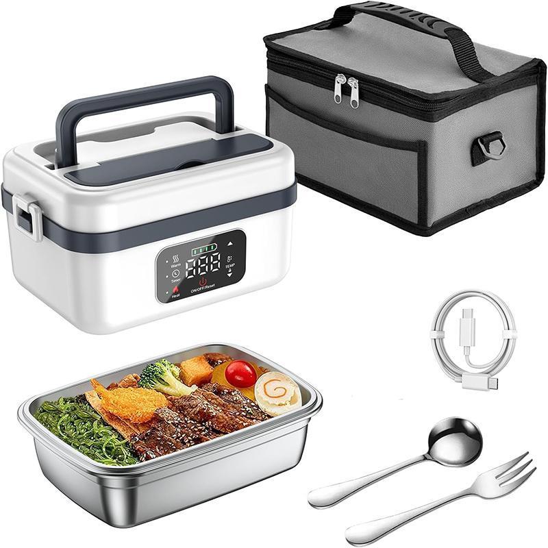Portable Electric Lunch Box, Usb Rechargeable Cordless Heated Lunchbox ...