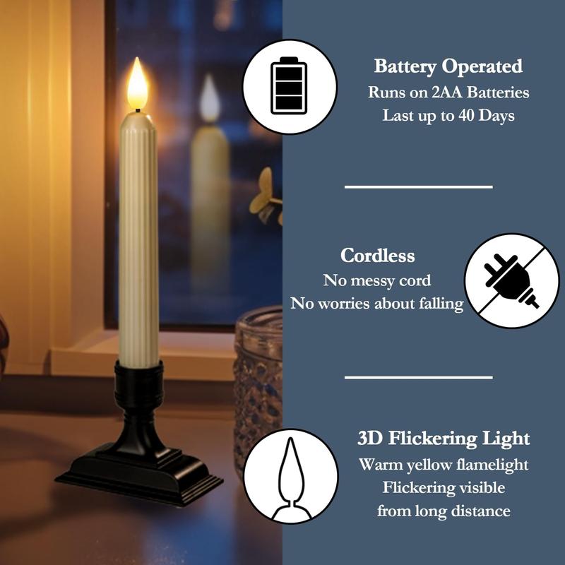 6 count Window Candles with Sensor Dusk to Dawn, Electric Window Candle ...