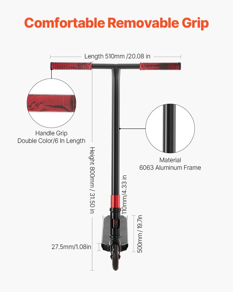 VEVOR Stunt Scooter, Pro Complete Trick Scooters for Kids Ages 11-13 ...