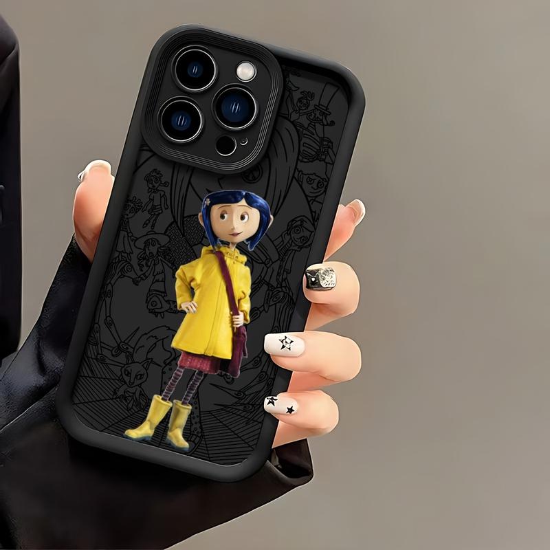 Cartoon Buttoned Girl Coraline Phone Case for iPhone 16 15 14 13 12 11 ...