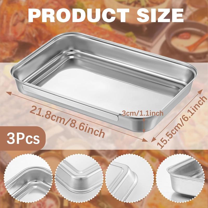 3 count Breading Trays Set, Large Breading Pans, Stainless Steel ...