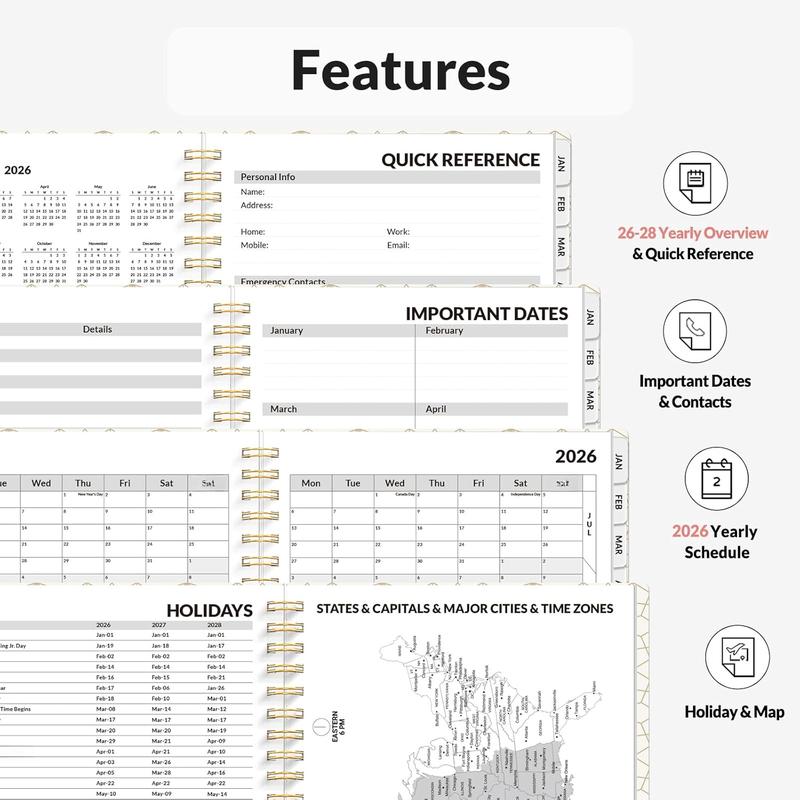 Planner 2026 Weekly and Monthly, January 2026-December 2026, 6.4"x8.3 ...