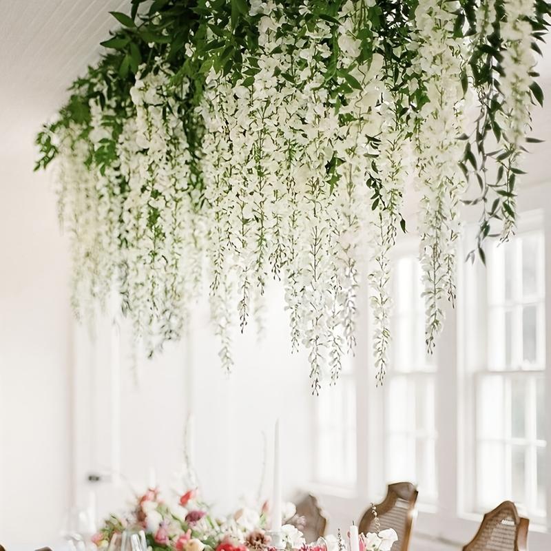 Artificial Wisteria Flower, 1 Count Romantic Plastic Fake Flower ...