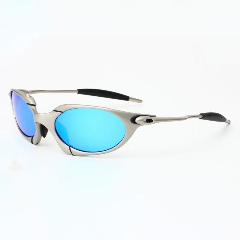 European and American Metal Frame Sand Silver Polarized Sunglasses ...
