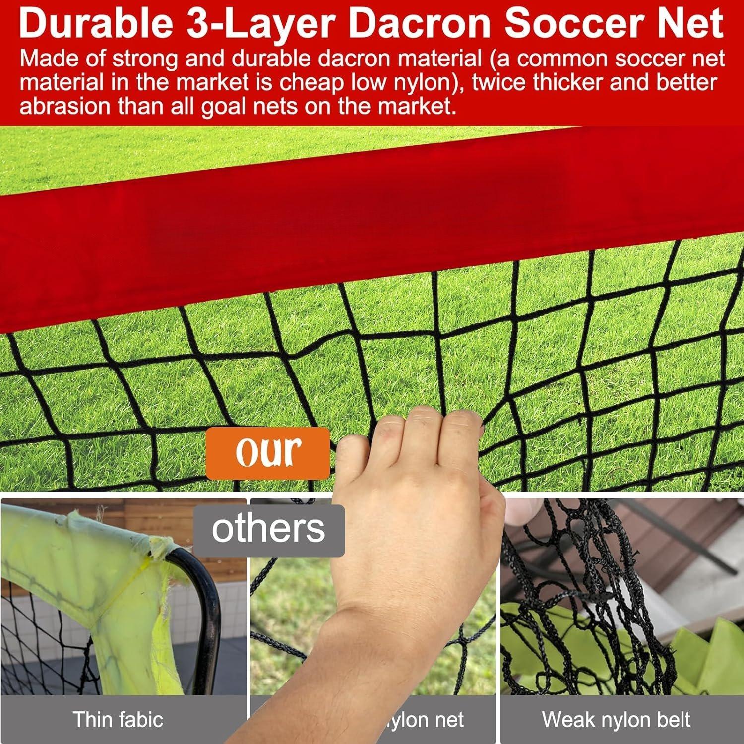 Soccer Goals for Backyard, 2 of 6 x 4 ft Soccer Goal Set Soccer Net ...