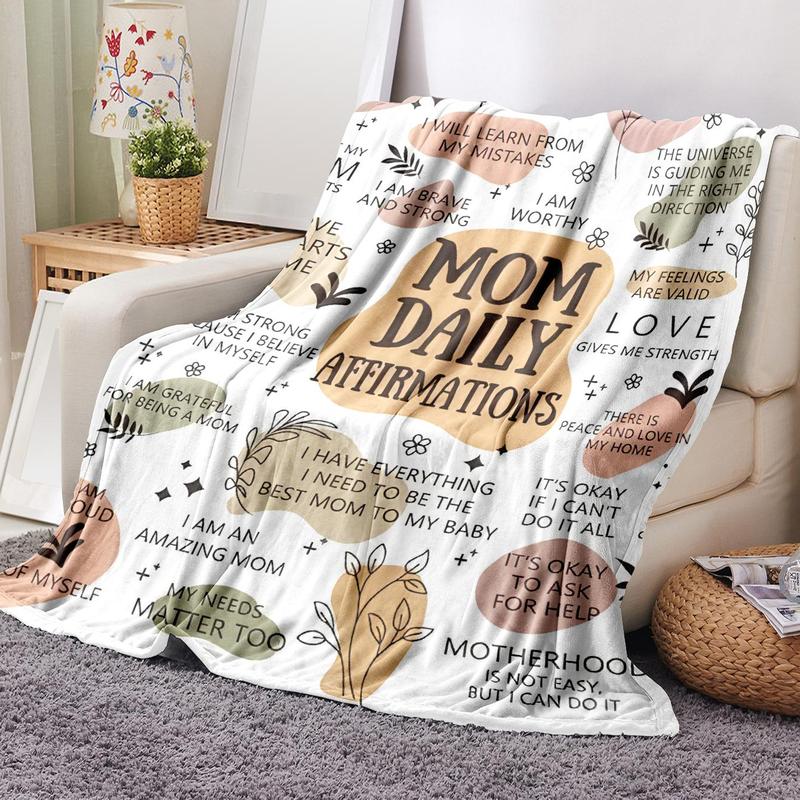 Mom Daily Affirmations Themed Letter Print Blanket, 1 Count Soft and ...