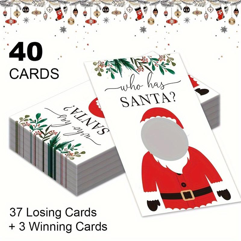40-Piece Christmas Party Game Set - Scratch Card with Santa Photo ...