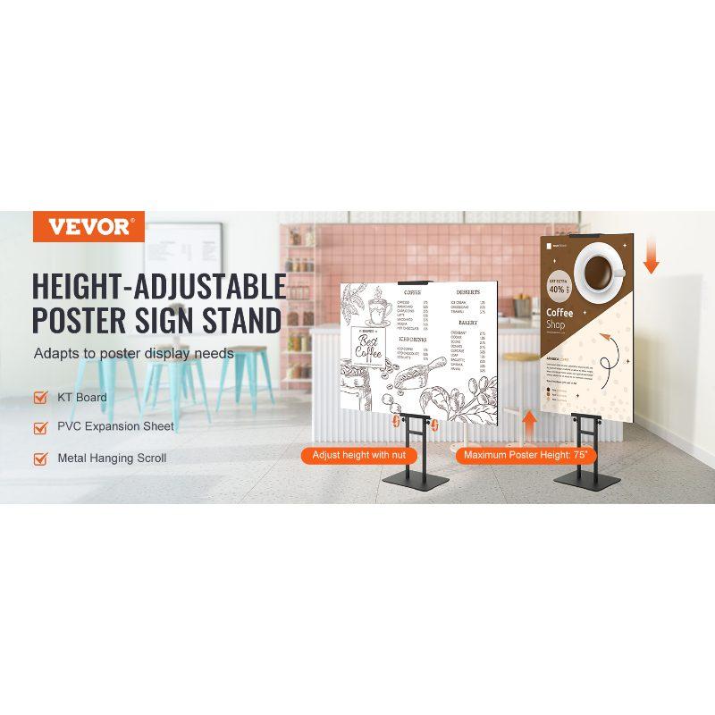 fathersdaygift VEVOR Poster Stand, Adjustable Height Up to 75, Double ...