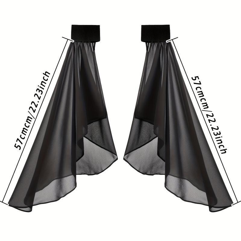 Elegant Gothic Long Tulle Sleeves with Detachable Chiffon Gloves ...