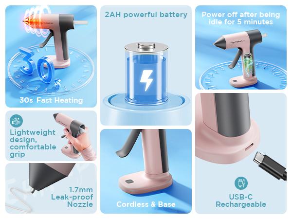 【Essential DIY Items for Christmas】Tilswall Cordless Hot Glue Gun ...