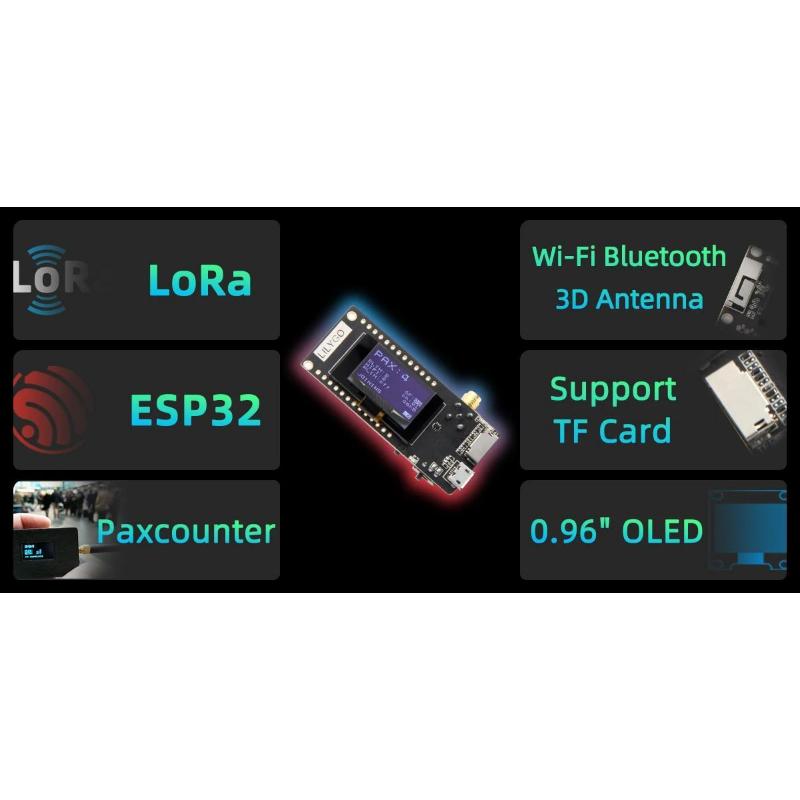 LoRa32 V2.1 ESP32 Development Board with 0.96" OLED, TF Card Slot, BLE ...