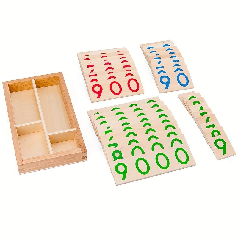 Wooden Number Cards 1-9000, Montessori Math Learning Toy, Color ...
