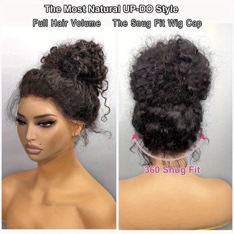 SunTao 200 Density Invisi Strap 360 Full Full Human Hair Wig - Glueless Curly Wave Lace Front ...