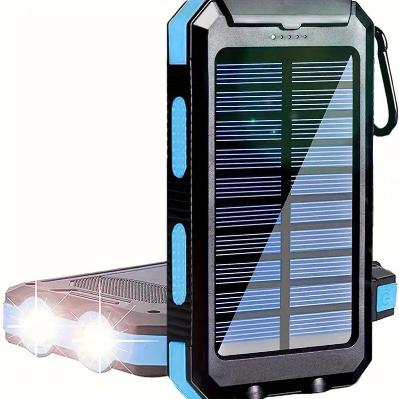 Solar Powered Power Bank, 10000mAh Portable Solar Phone Charger with ...