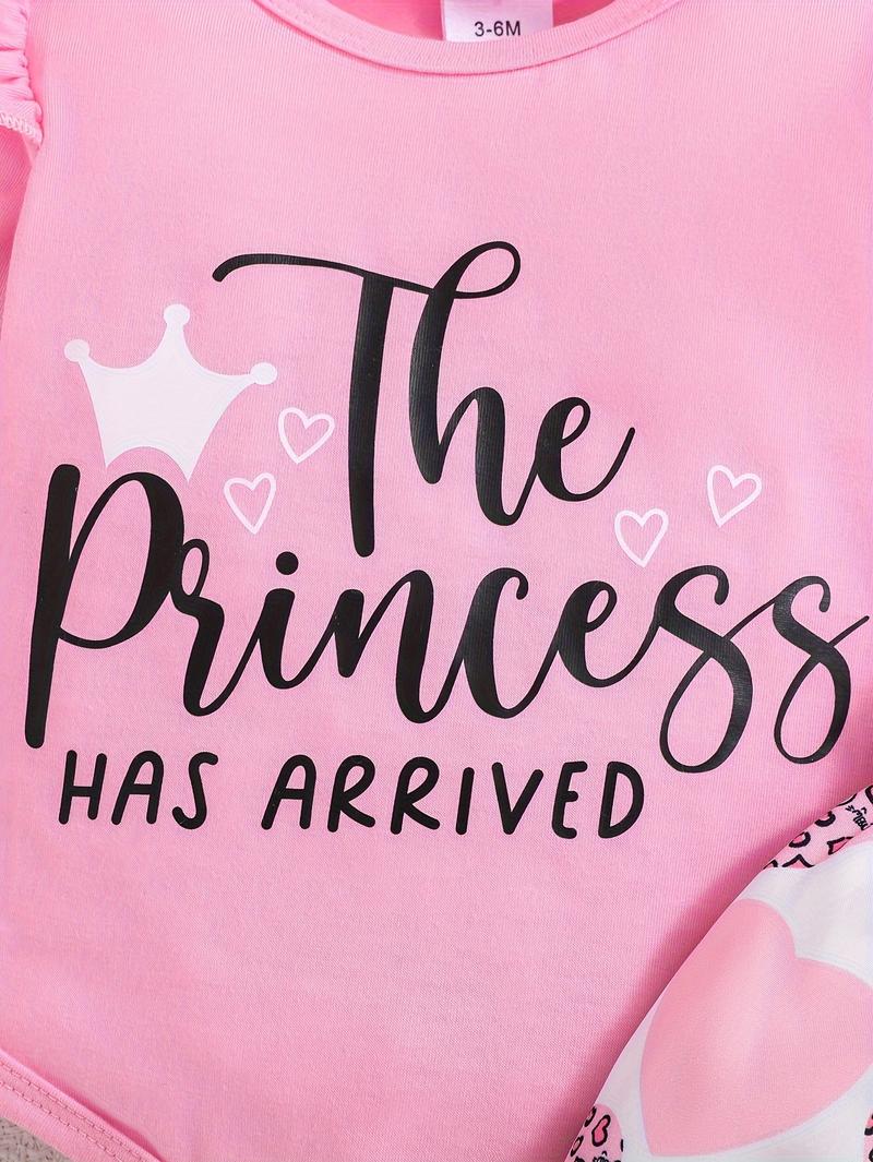 New3pcs Baby Girl Outfit Set, "The Princess Has Arrived" Print Long ...