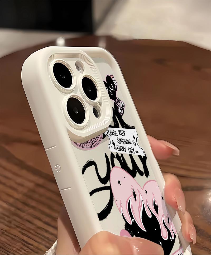 Trendy Black Pink Love Pattern TPU mobile phone case applicable for ...