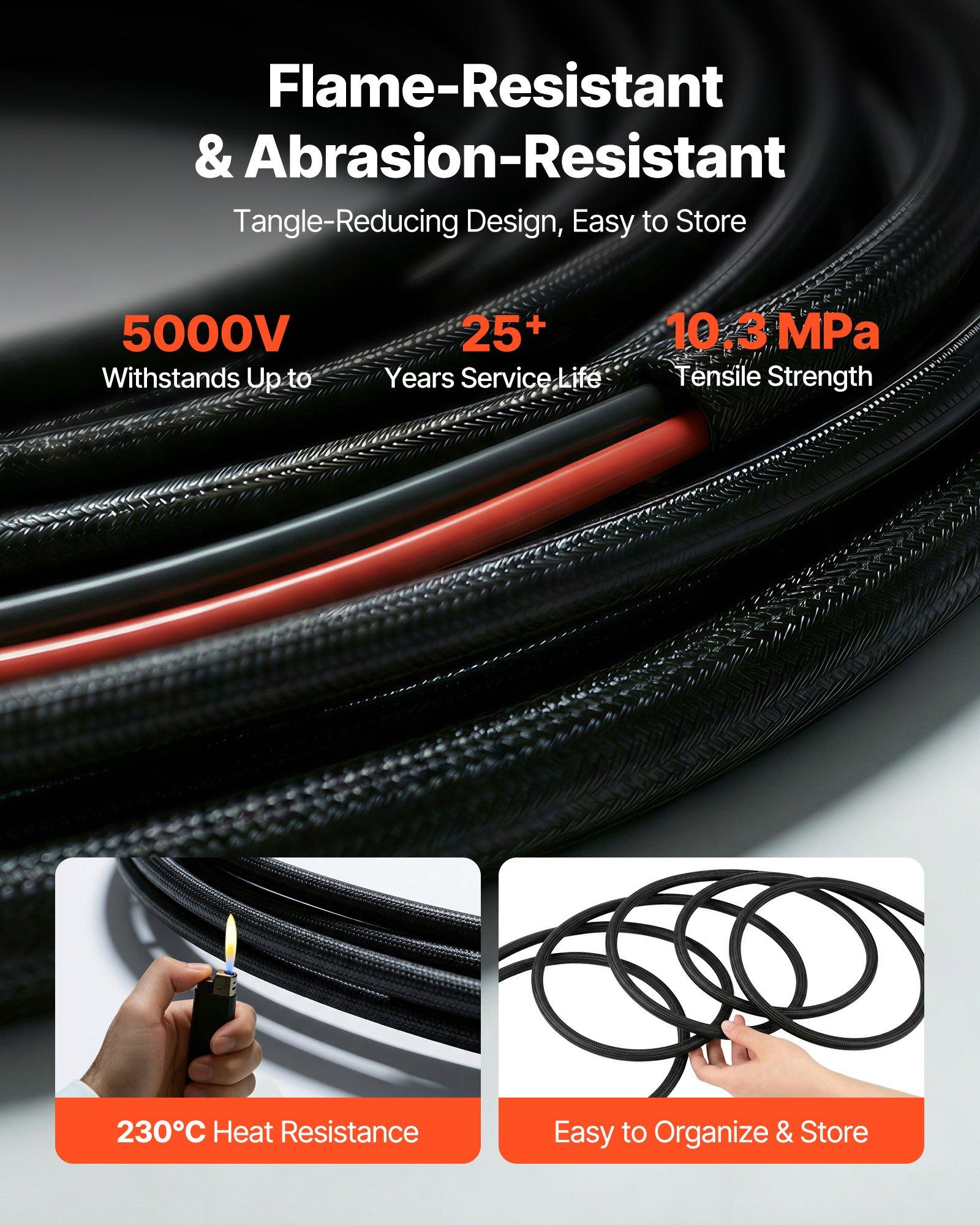 VEVOR 100FT Solar Panel Extension Cable, 10 AWG, Solar Panel Wire with ...