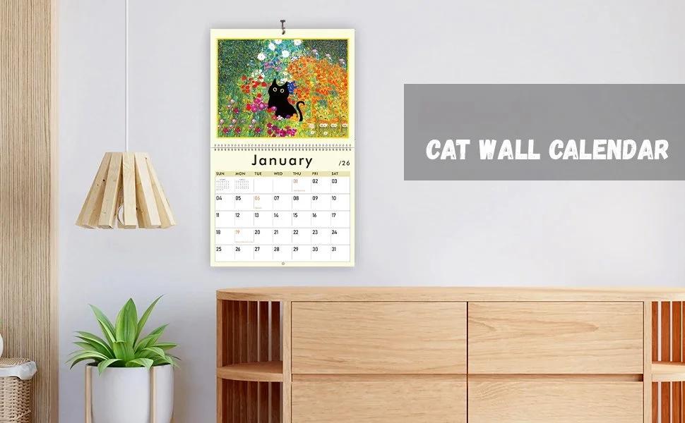 Cat Wall Calendar 2026-2027, Vertical Wall Calendar 2026, 18-Months ...