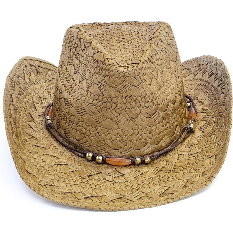 Old Stone Straw Cowboy Cowgirl Hat for Men Women Wide Brim Hat Western ...