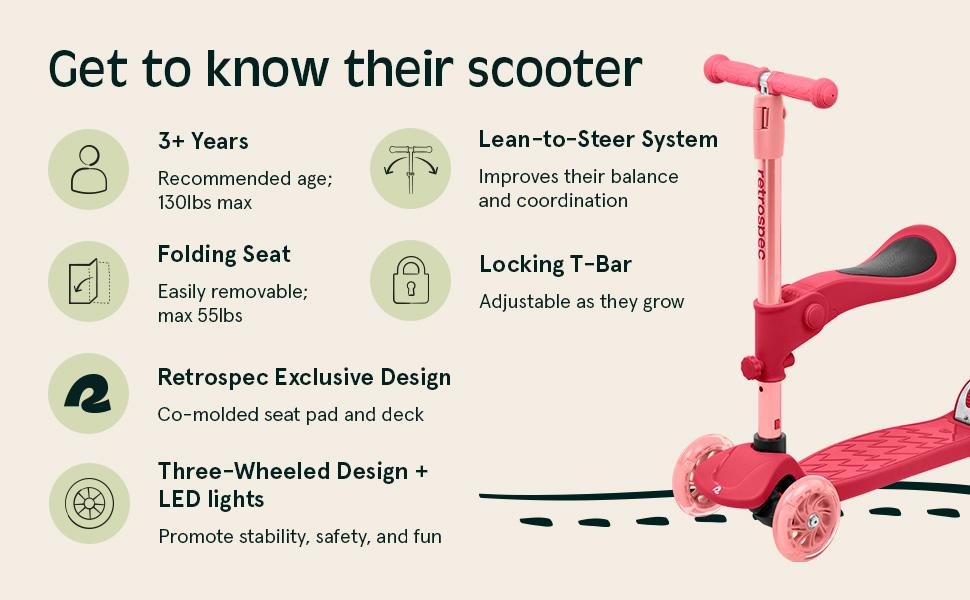 Retrospec Chipmunk Plus Kids’ Kick Scooter 3+ Years - Height Adjustable ...