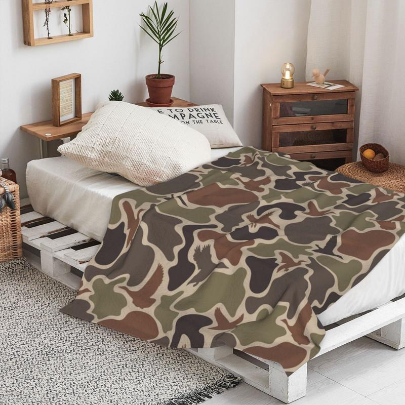 Vintage Duck Camo Blanket Retro Hunting Style Camouflage Throw for ...