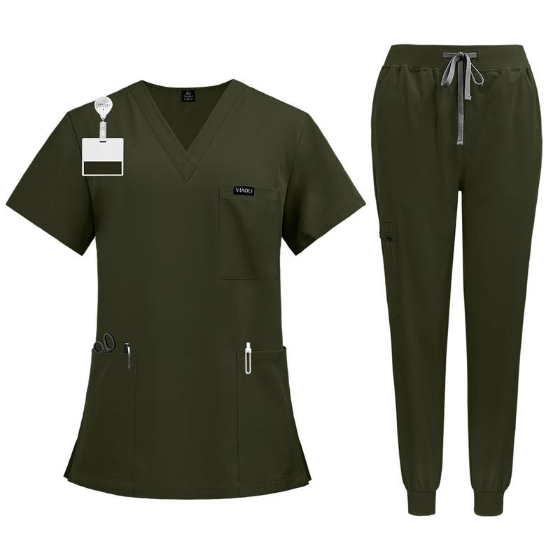 Surgical Short Sleeve Scrubs for Women, Skin Care Nurse Uniforms ...