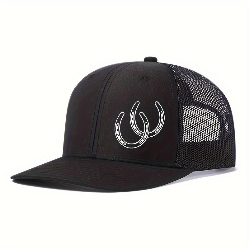 Horseshoe Trucker Hat Adjustable Mesh Back Western Style Printed ...