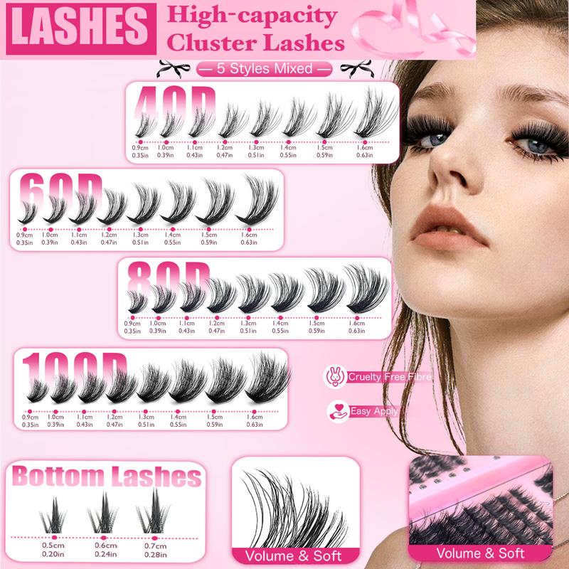 Eyelash Extension Kit, DIY Lash Kit, 1 Set False Eyelashes with Eyelash ...