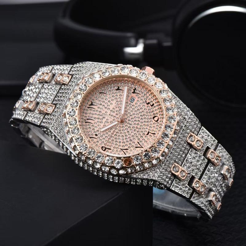 High quality iced out wrist watch automatic waterproof bling bling ...