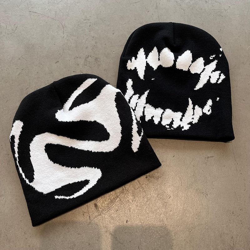 Trinket Hub 2pcs Vintage Warm Hip Hop Unisex Hat Knitting Beanies Goth ...