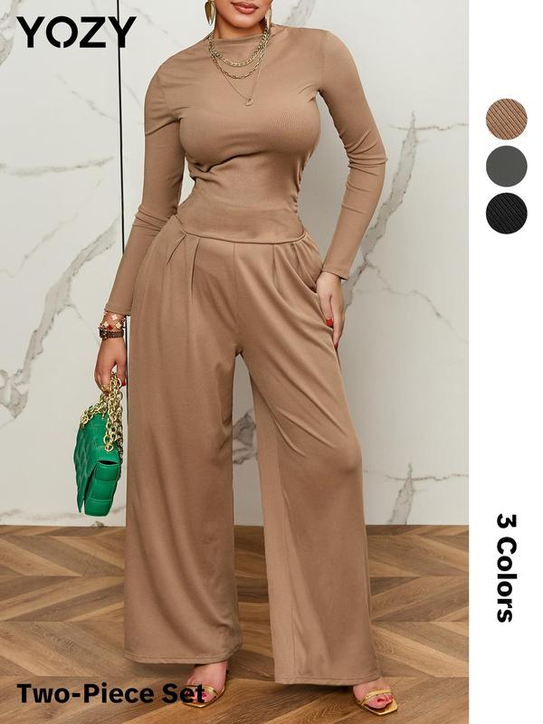 YOZY Valentine's Day Gift for Girl, Ruched Mock Neck Jumpsuit, Casual ...