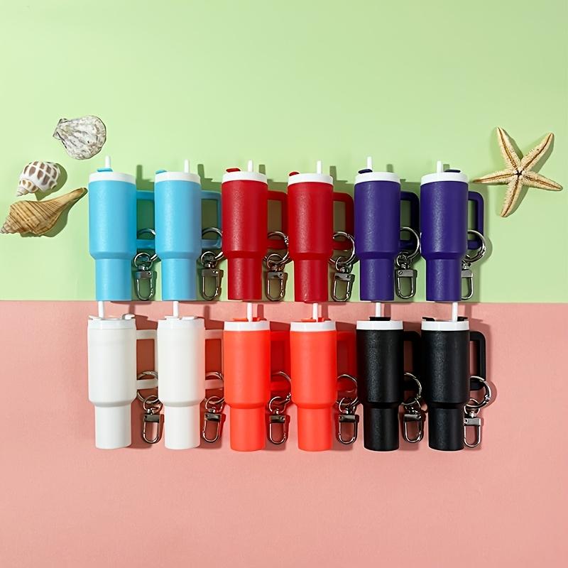 12pcs Mini Tumbler Keychain Set, Hand Washable Plastic, Simple Style ...