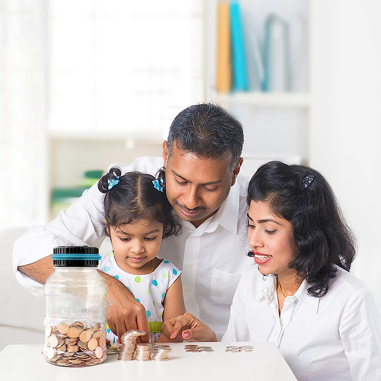 Transparent Smart Counting Money Jar, 1 Count Battery Powered LCD ...