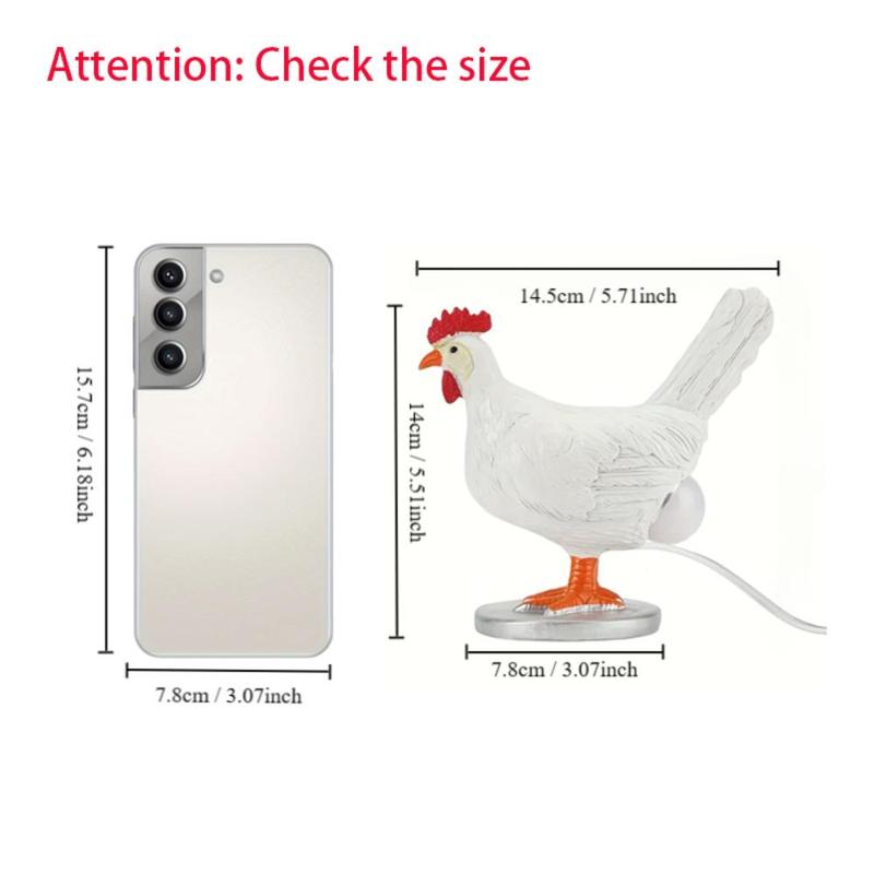 Chicken Design Desktop Decorative Light, 1 Count Cute Resin Animal ...