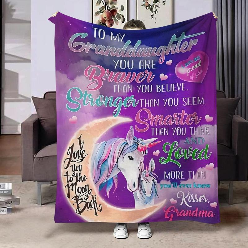 Letter To My Granddaughter Pattern Blanket, 1 Count Soft Comfortable ...