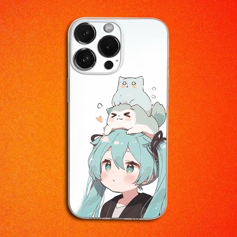 Cartoon Cute H-Hatsune M-Miku Phone Case For iPhone 16,15,14,13,12,11 ...