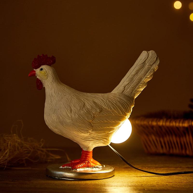 Mini Chicken Egg Lamp Funny Lifelike Resin Night Light USB Powered Soft ...
