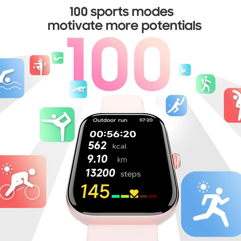 TOOBUR Fashion Smart Watch Compatible Android iOS,Fitness Sport Watch ...