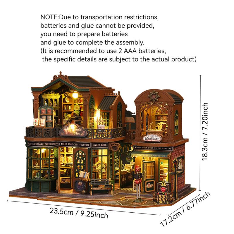 DIY Wooden Bookstore Model Kit, 1 Count DIY Bookstore Model Kit ...